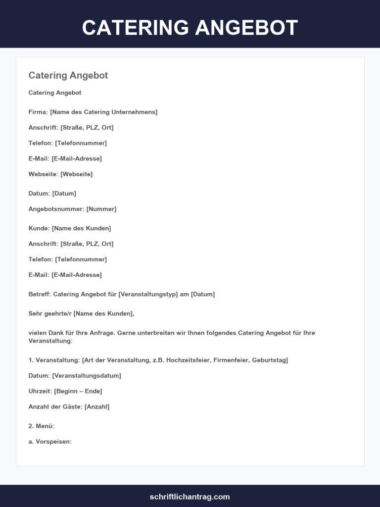 Catering Angebot Vorlage